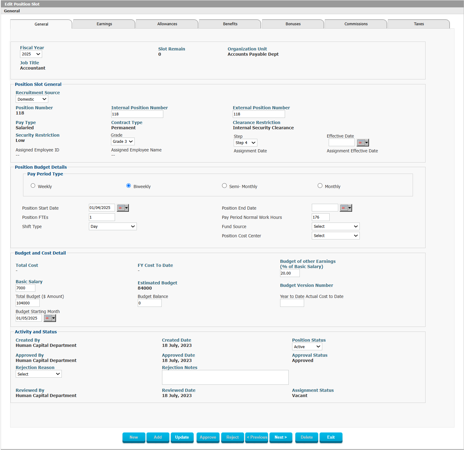 Position Budgeting and Control - 2interact | HRMS