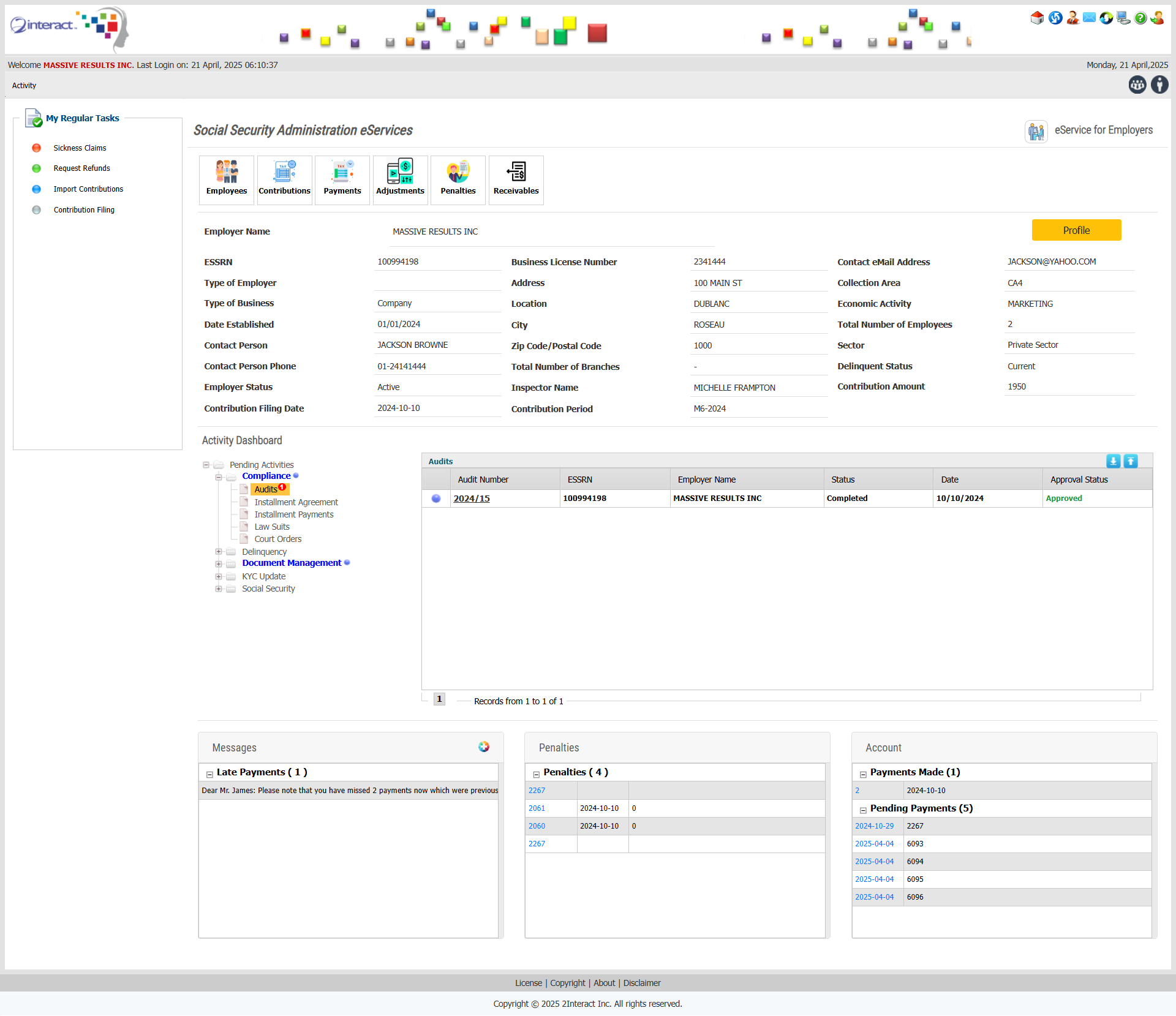 SSAS - e-Services